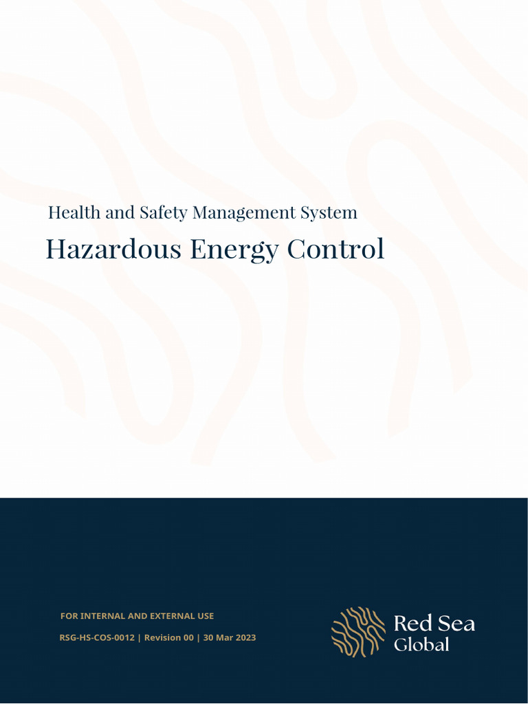RSG HS COS 0012 - Hazardous Energy Control | PDF | Safety | Occupational Safety And Health