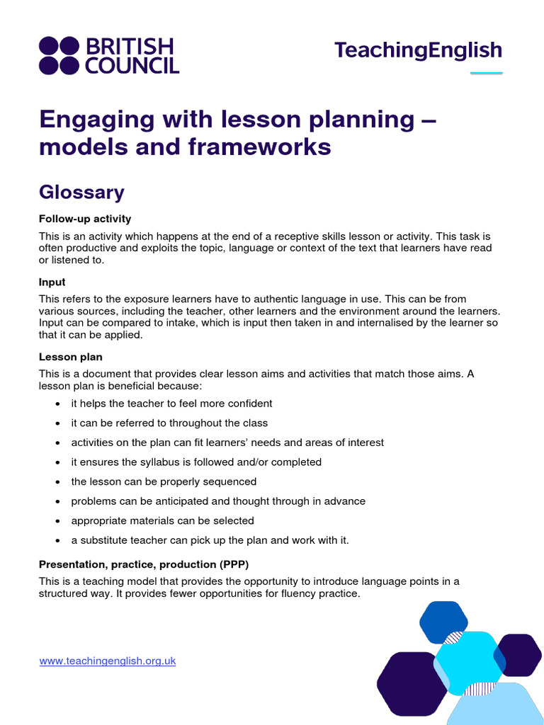 Resources - Engaging With Lesson Planning - Models and Frameworks | PDF ...