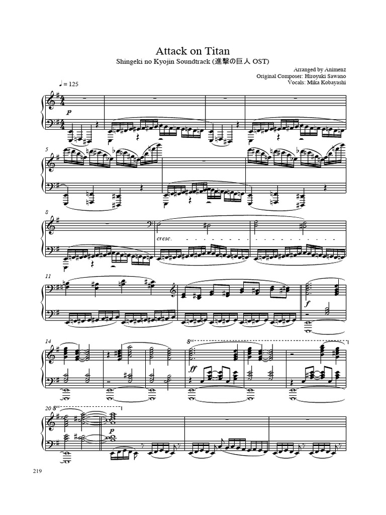 AOT Sheet Music | PDF