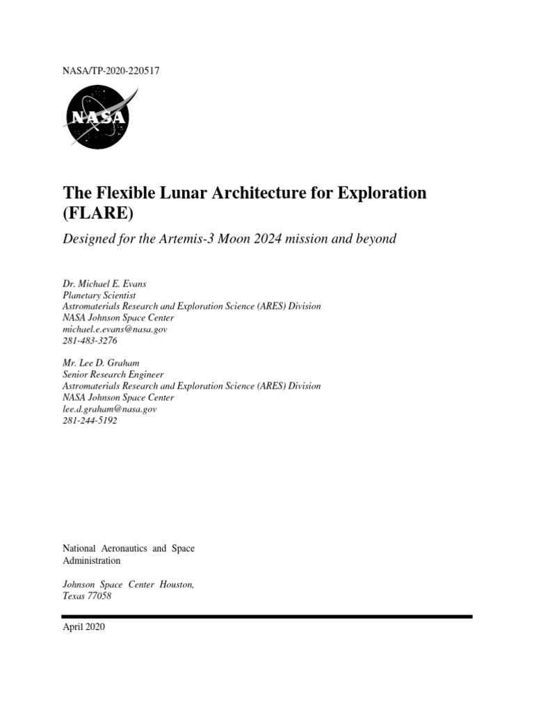 The Flexible Lunar Architecture For Exploration (Flare) : Designed For ...