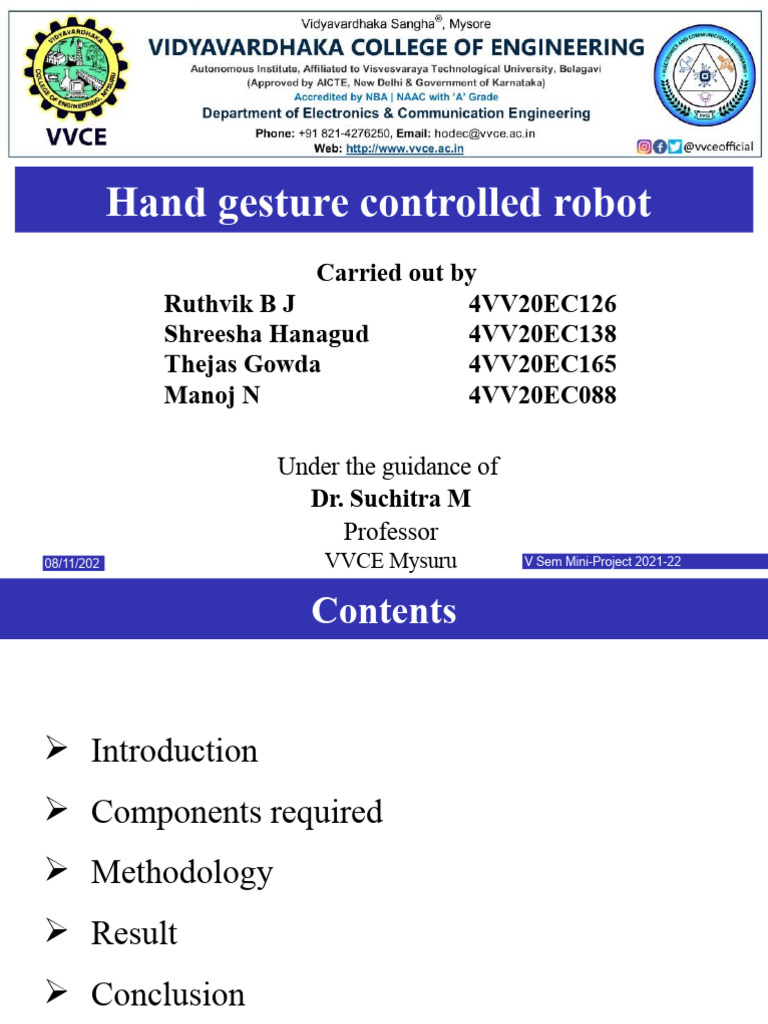 Hand Gesture Controlled Robot Project | PDF | Arduino | Robot