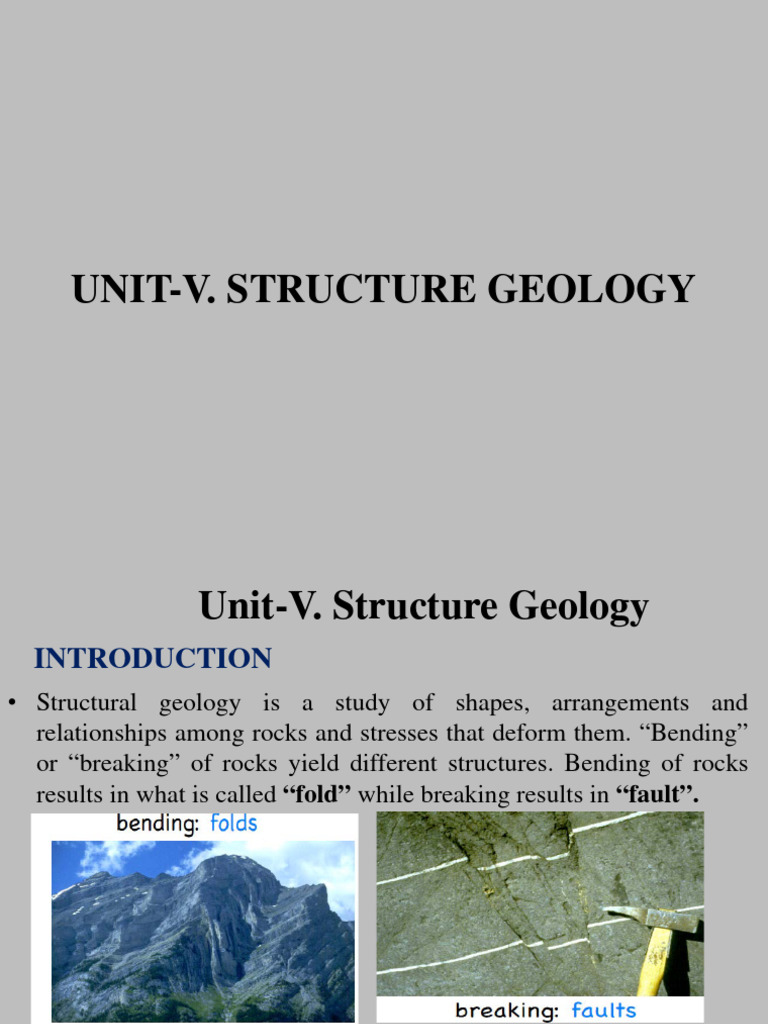 Unit-V. Structure Geology | PDF | Fault (Geology) | Geology
