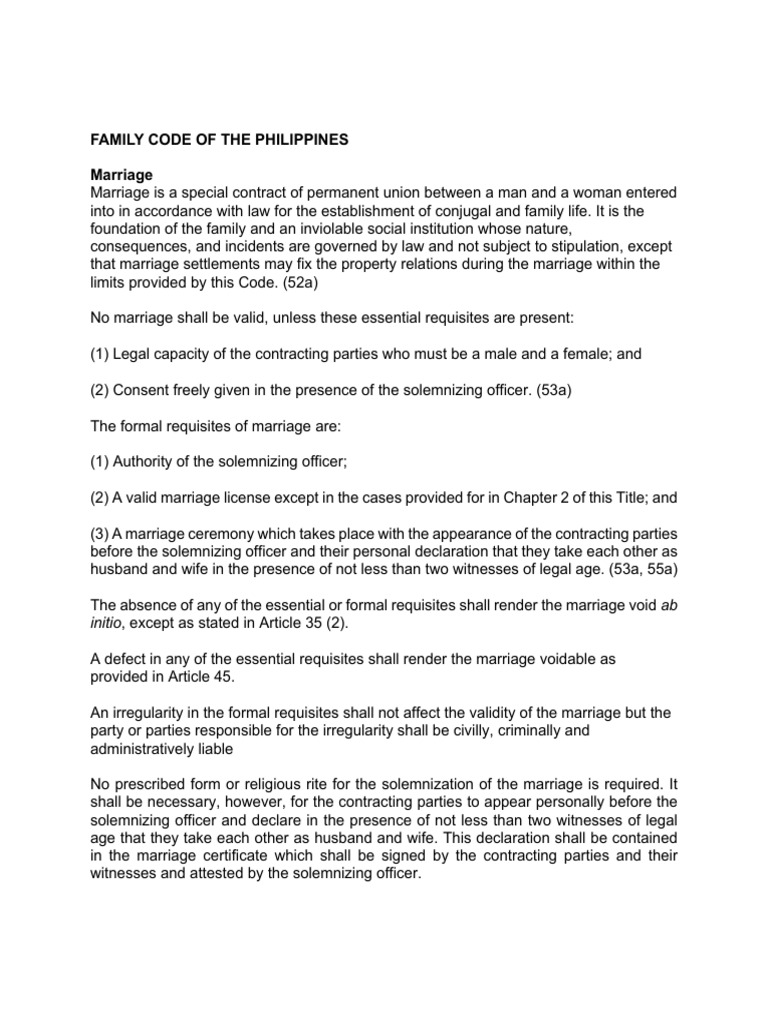 Reviewer On Fam Code and Loc Gov Code | PDF | Marriage | Annulment