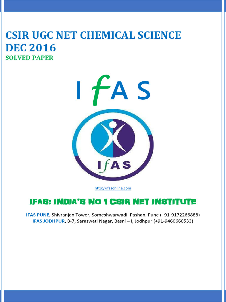 Ifas Chemical Science Dec 2016 | PDF | Chemical Reactions | Molecular ...