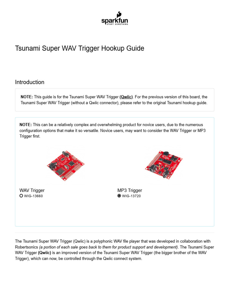 Tsunami Super WAV Trigger Hookup Guide Web | PDF | Computer File | Arduino