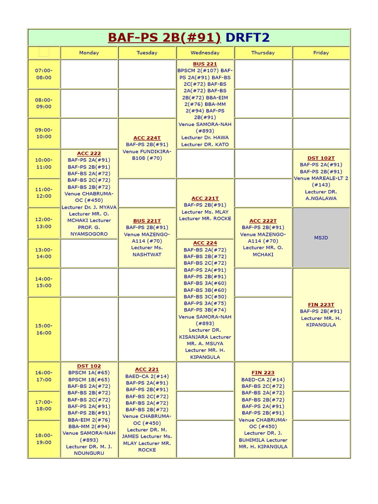 Schedules - Mzumbe University, Information and Communication Technology ...