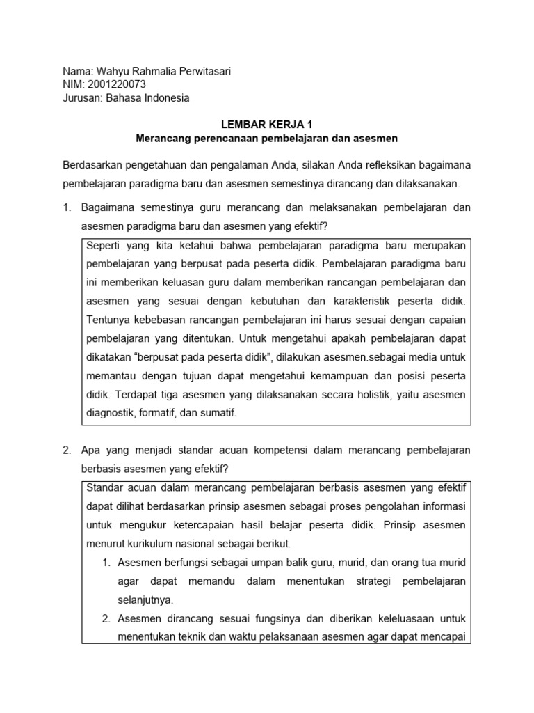 LK Topik 2 Mulai Dari Diri | PDF