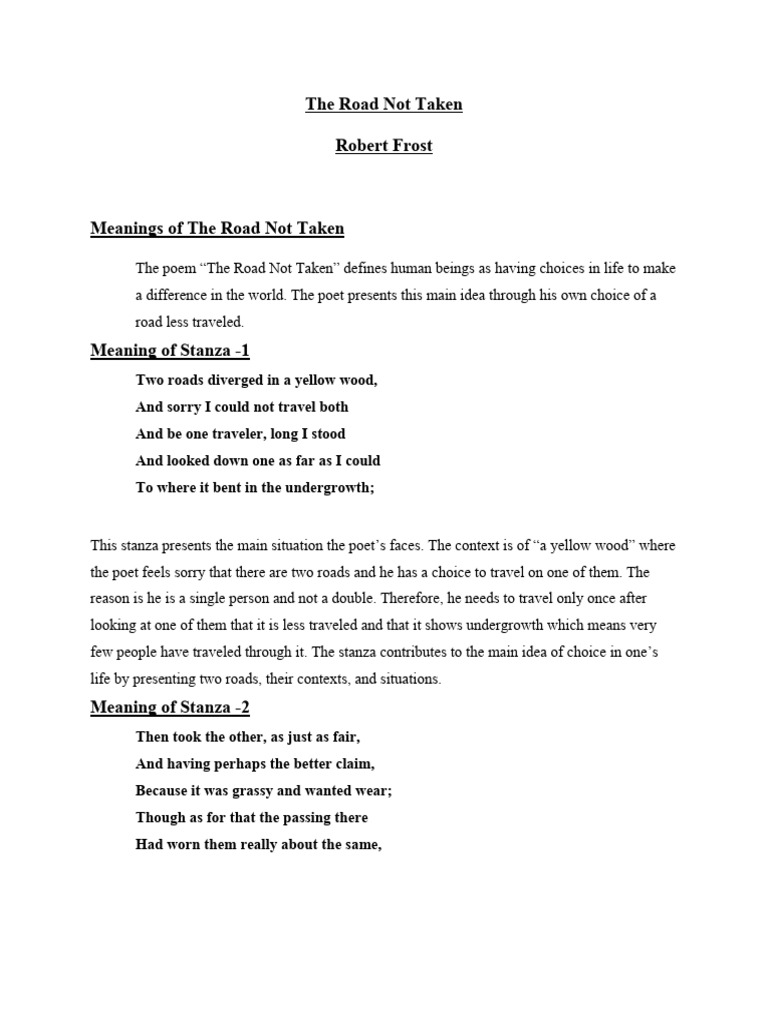Week 3 (The Road Not Taken) | PDF | Poetry | Metaphor