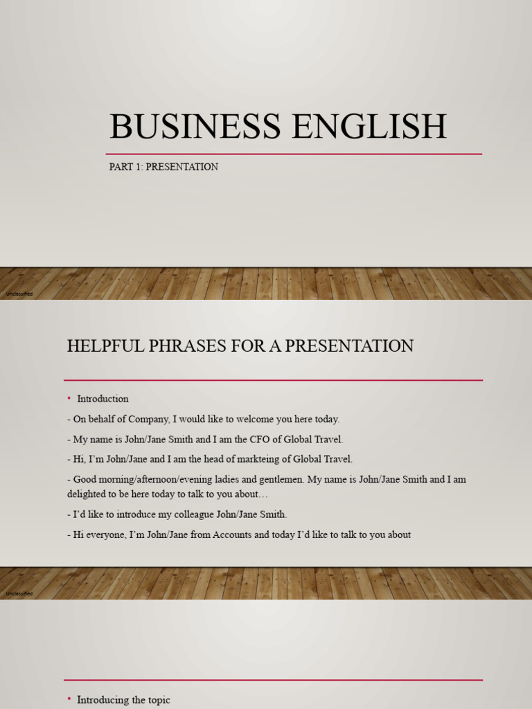 Business Presentation Phrases | PDF