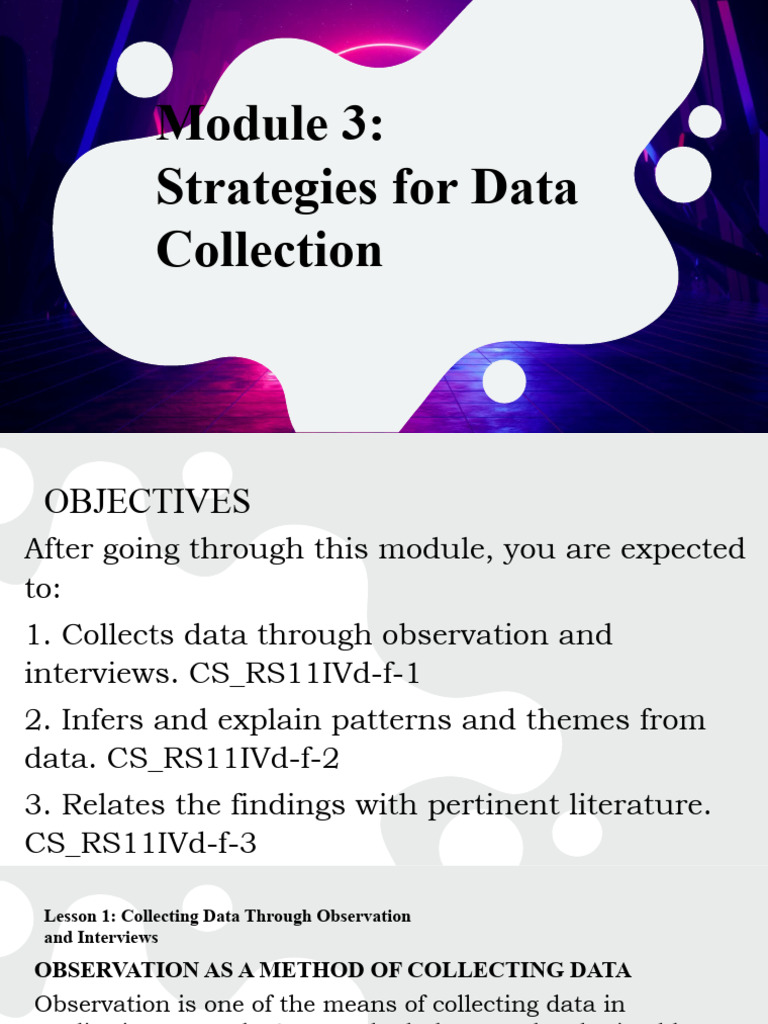 Module 3 Strategies Data Collection Pr1 | PDF | Interview | Qualitative Research