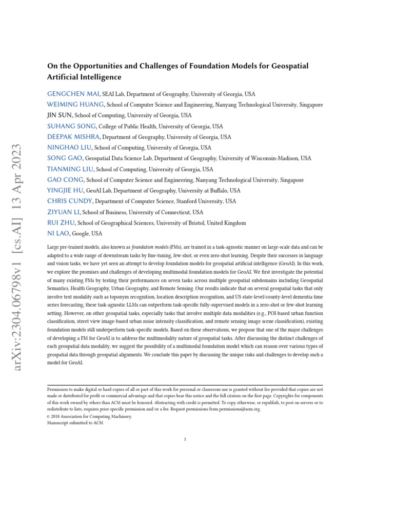 2023 - On The Opportunities and Challenges of Foundation Models For ...