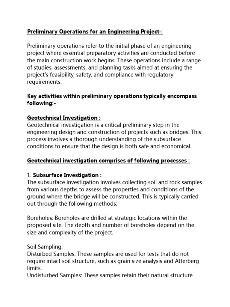 Engineering Project Preliminary Operations | PDF | Discharge (Hydrology ...