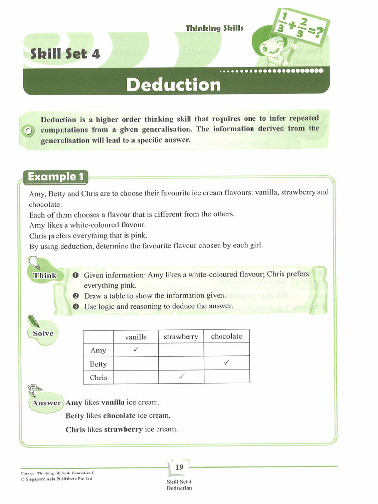 Skill Set - 4 (Deduction) | PDF