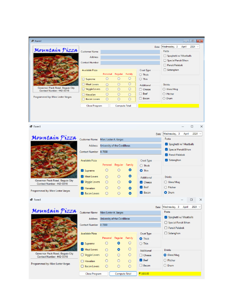 Pizza Ordering System | PDF | Computer Programming | Cuisine