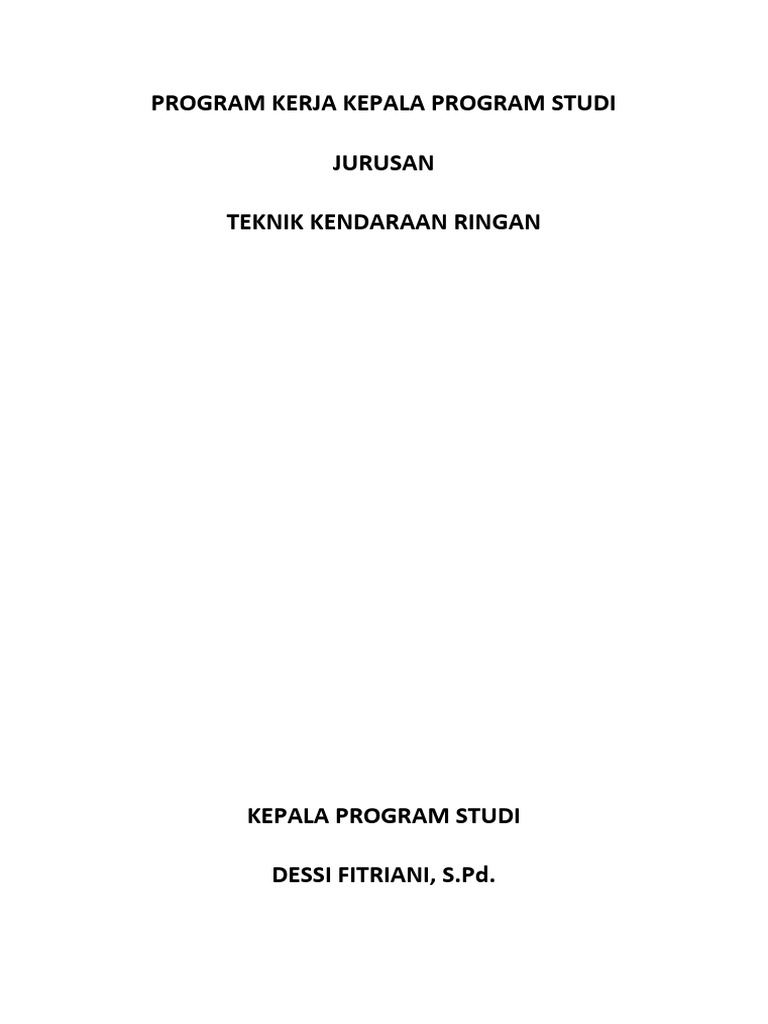 Program Kerja TKR TA 2024-2025 | PDF