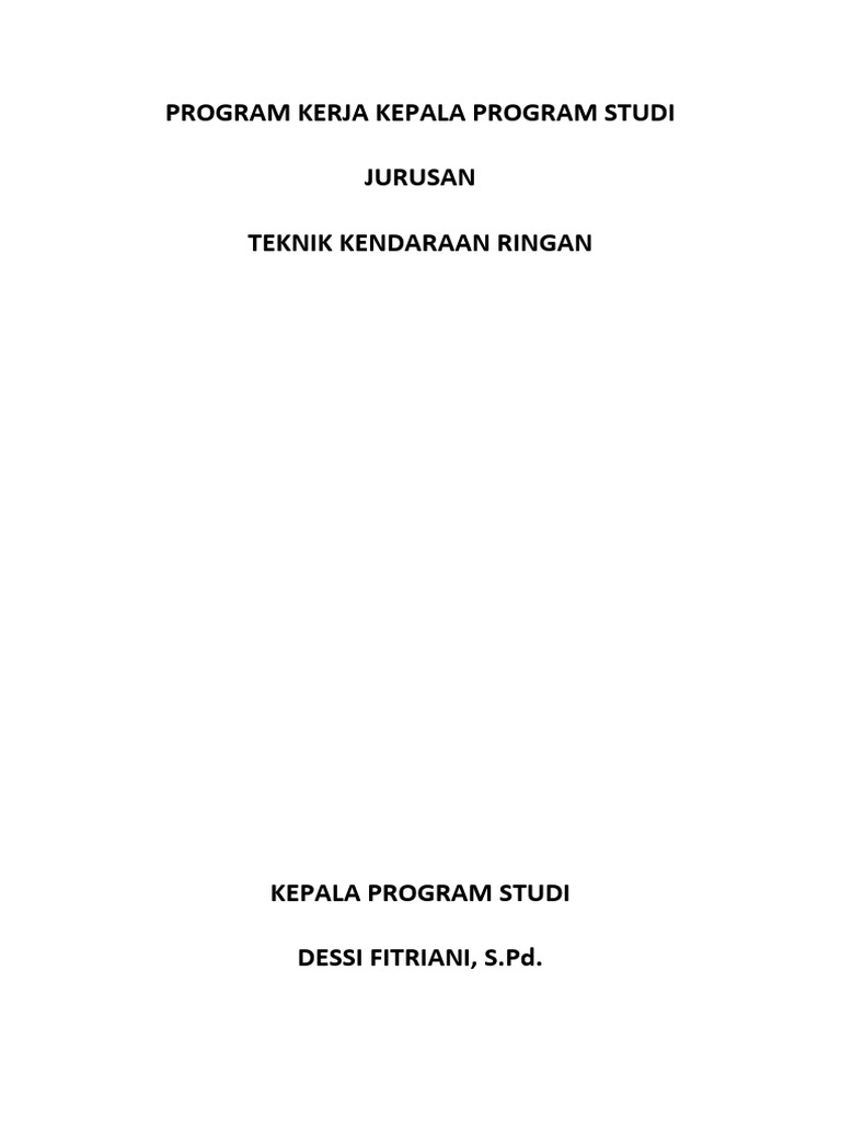 Program Kerja TKR TA 2024-2025 | PDF