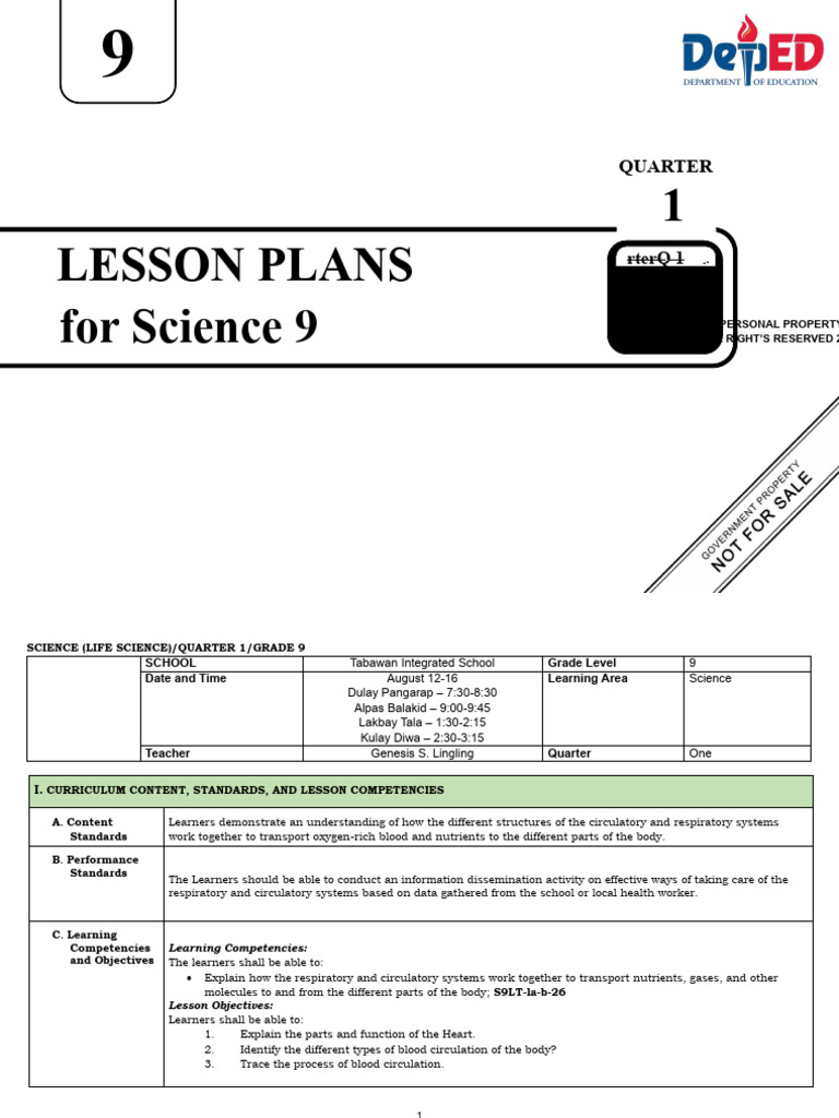 Q1 LE Science-9 Week-3 | PDF | Heart Valve | Atrium (Heart)