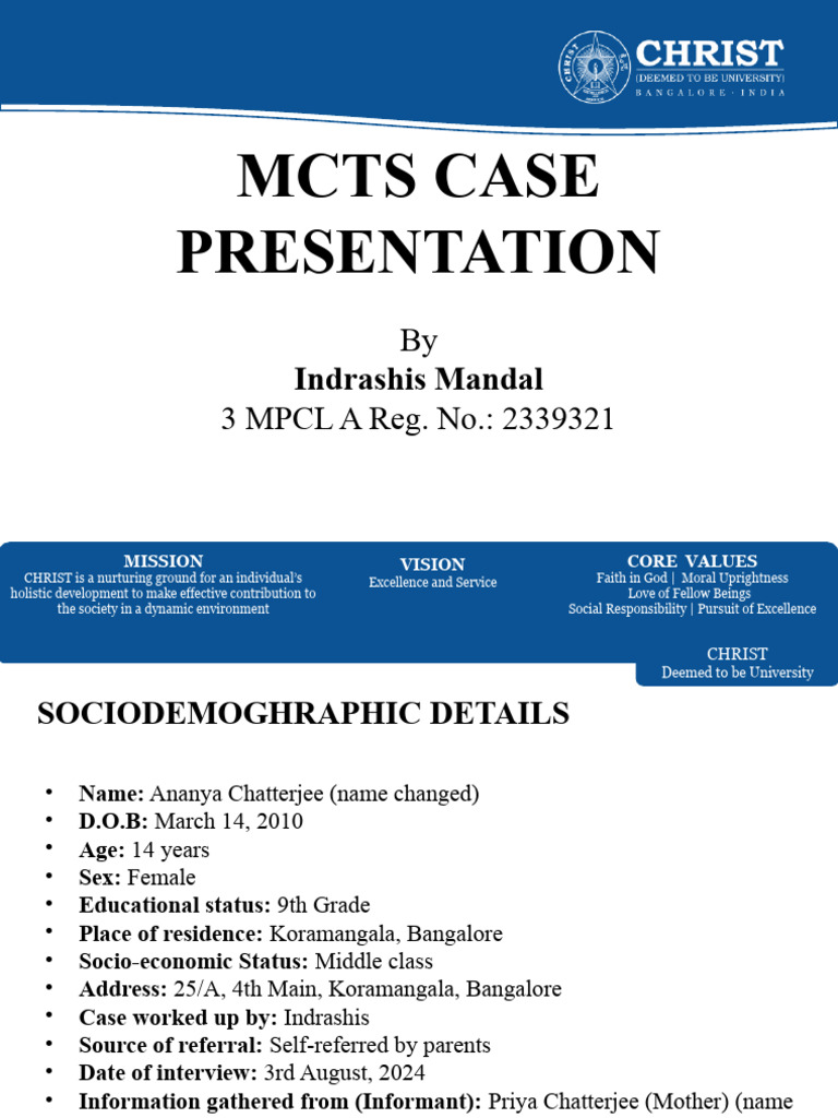 Academic Anxiety Case Study Analysis | PDF | Psychotherapy | Anxiety
