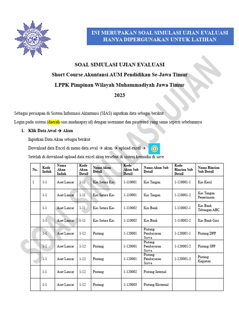 Simulasi Ujian Akuntansi AUM 2023 | PDF