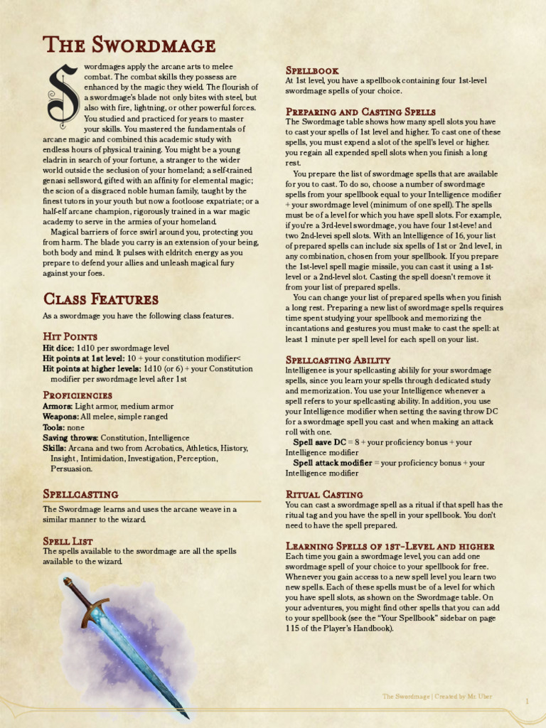Swordmage Class | PDF
