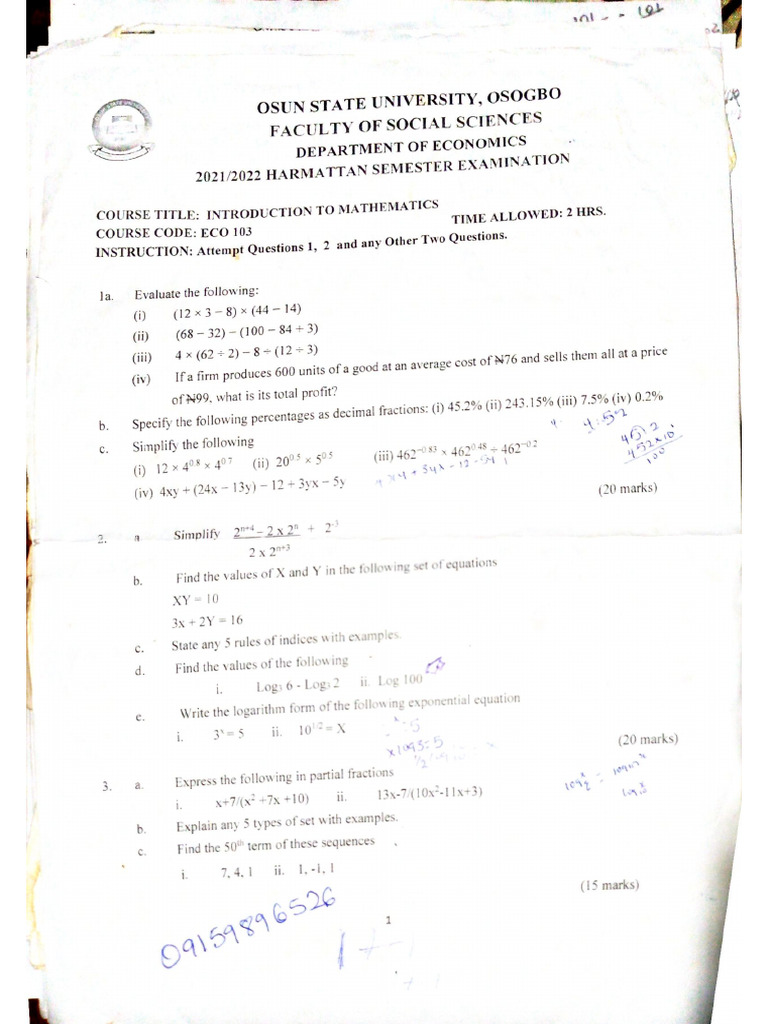 Past Questions | PDF