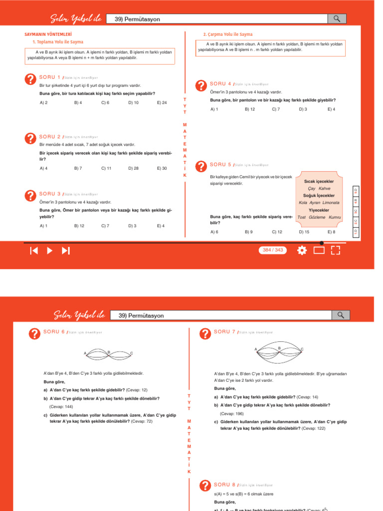 TYT Matematik Video Konu (24 Forma) 2 Renk | PDF