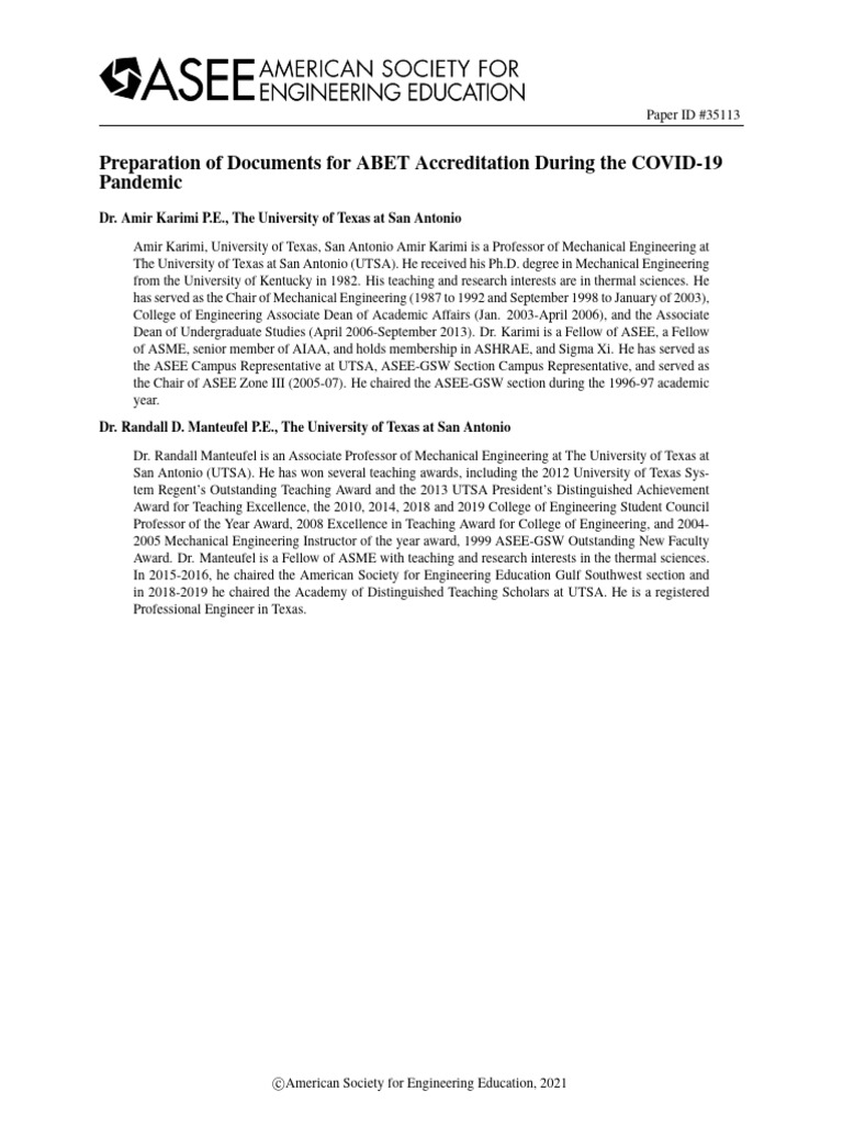 preparation-of-documents-for-abet-accreditation-during-the-covid-19-pandemic | PDF | Engineering