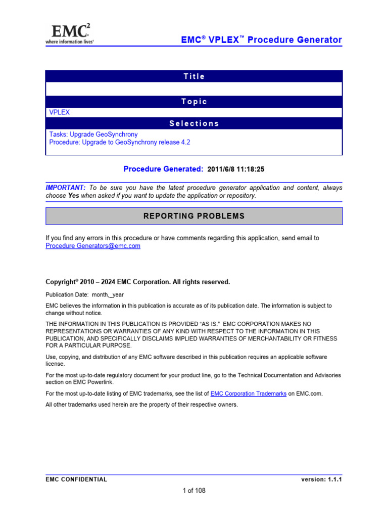Upgrade To GeoSynchrony Release 4.2 | PDF | Computer Cluster | Computer Data Storage