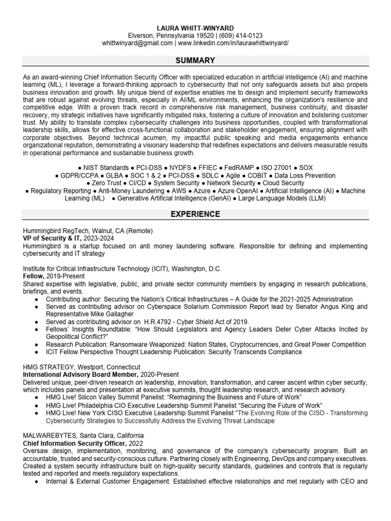 Laura Whitt-Winyard 2024 | PDF | Security | Computer Security