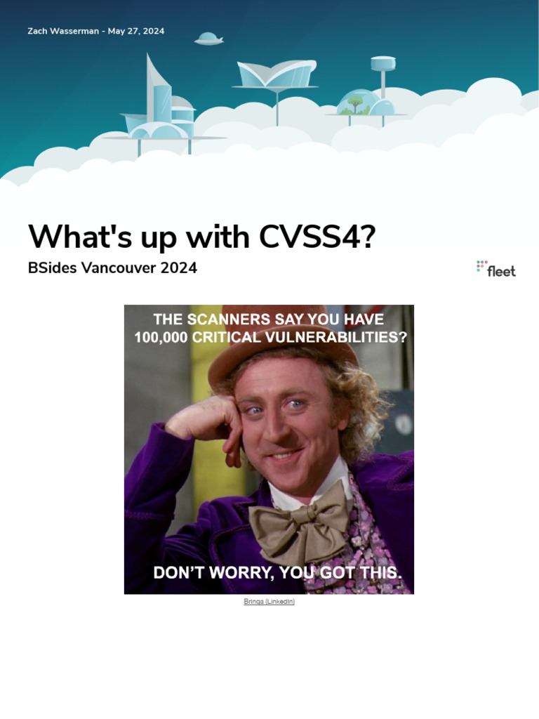 What's Up With CVSS4 - BSides Vancouver 2024 | PDF | Vulnerability ...