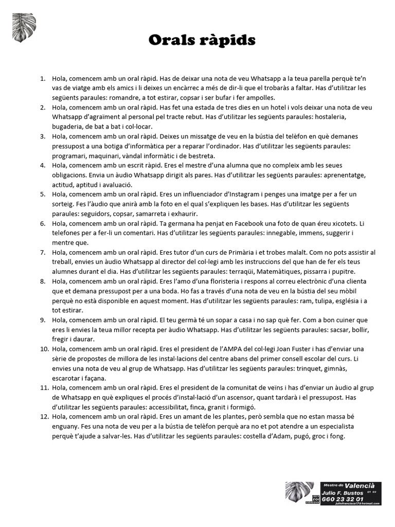Orals Ràpids | PDF