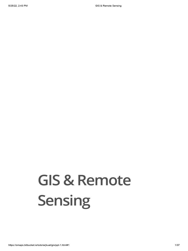 Lesson 1 GIS & Remote Sensing | PDF | Geographic Information System | Geography