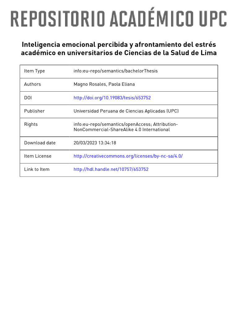 Inteligencia Emocional Percibida y Afron | PDF | Sicología | Ciencia ...