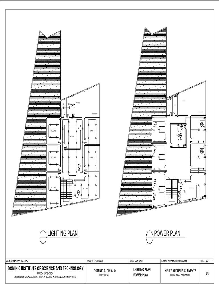 Lighting and Power Plan for Dominic Institute | PDF