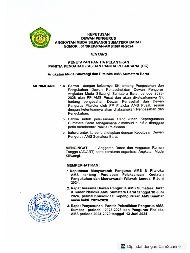 SK Panitia Pelaksana | PDF