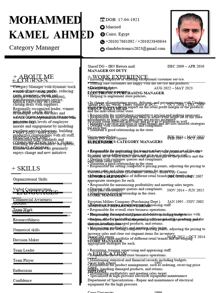 Kamel CV | PDF | Retail | Pricing