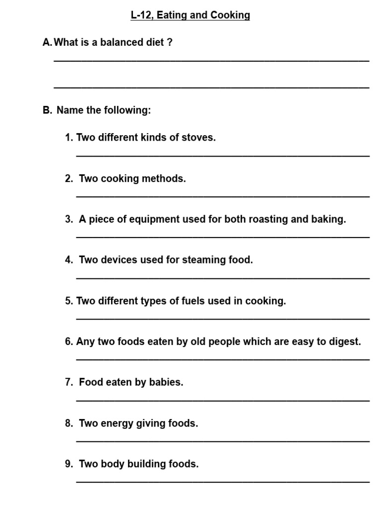 L-12, Eating and Cooking | PDF | Cooking | Foods