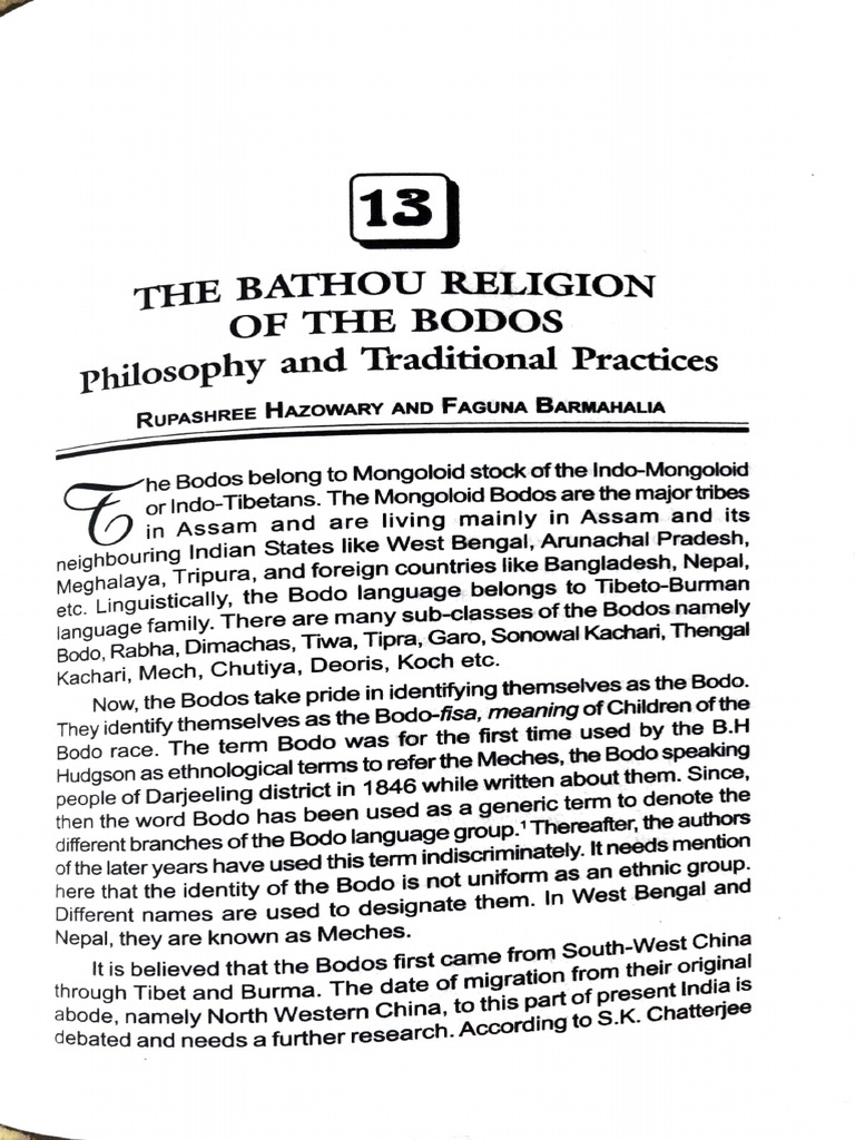 Bathou religion of the Bodos | PDF