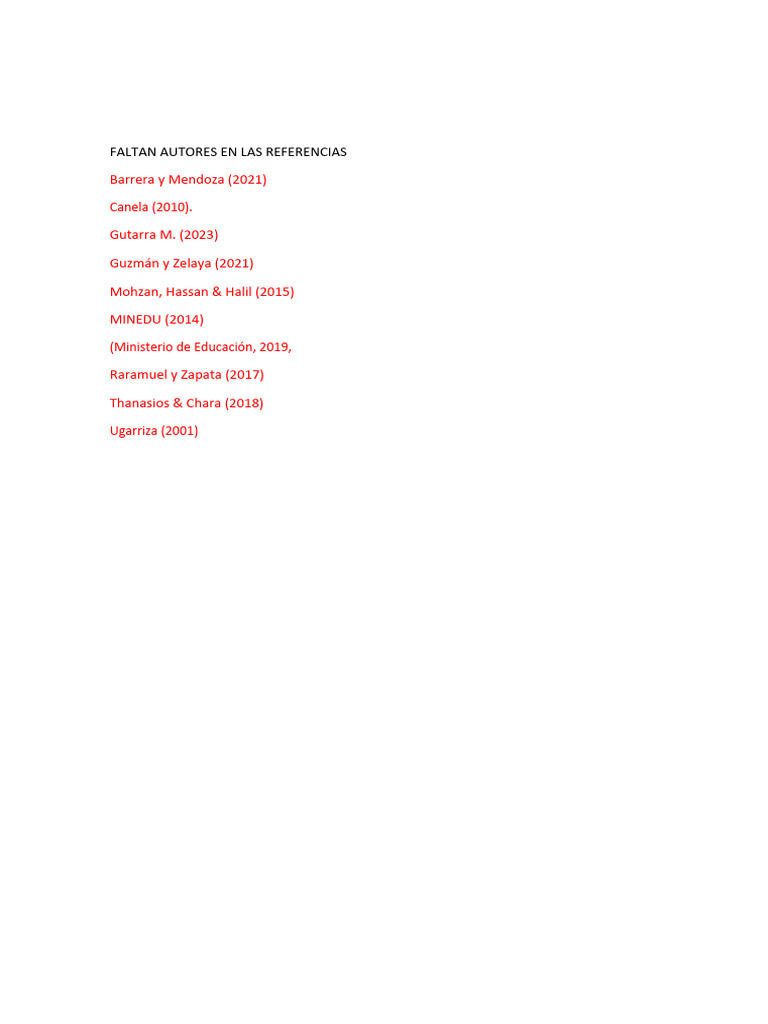 Faltan Autores en Las Referencias | PDF