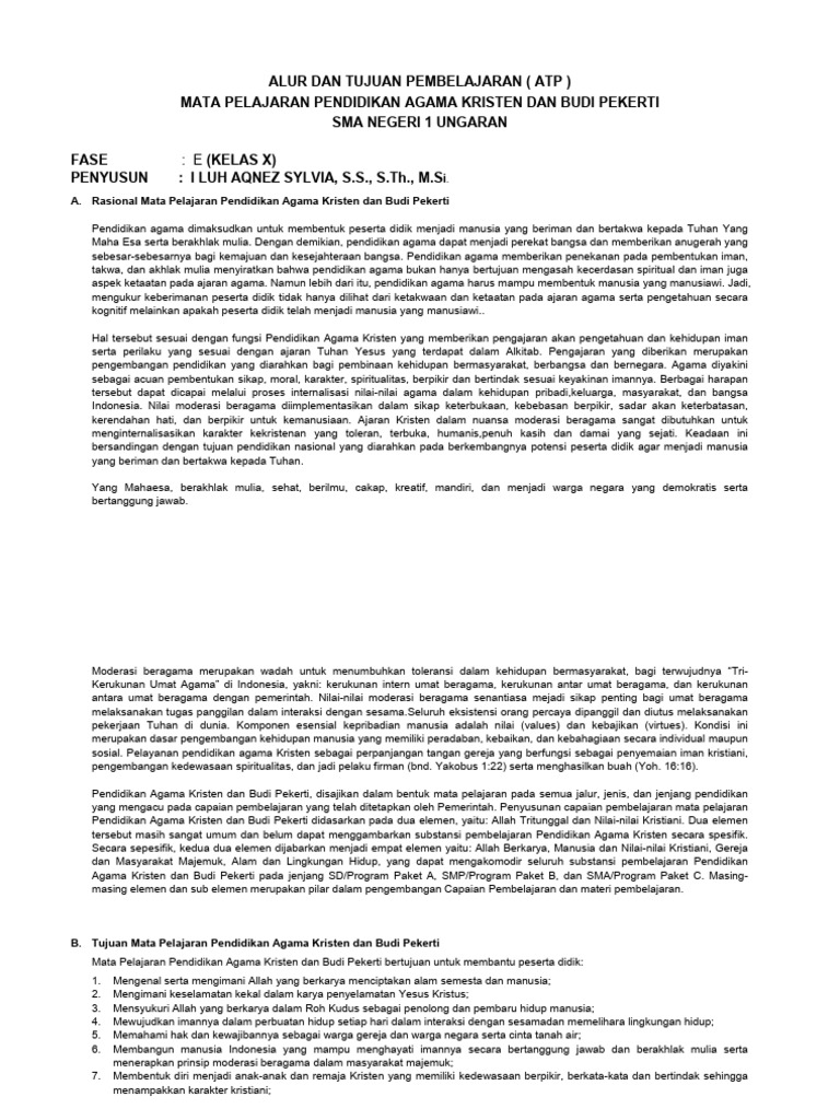 CP Atp Pend Agama Kristen Fase e | PDF
