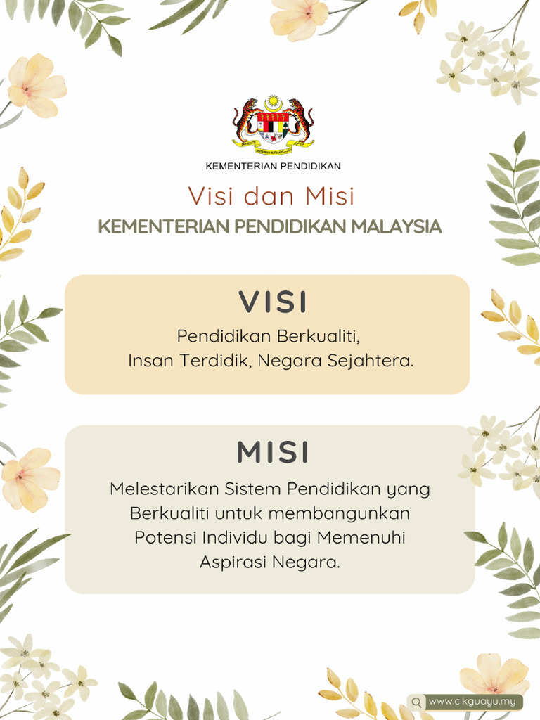 Visi Misi KPM Dan Kelendar (Cikguayu - My) | PDF