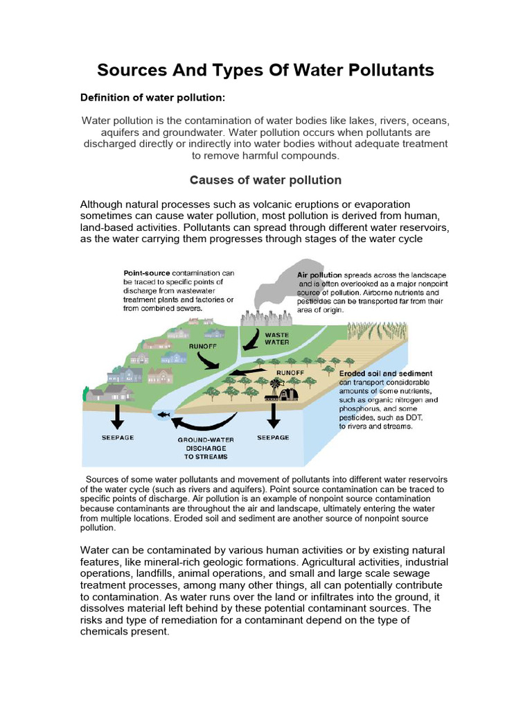 Sources and Types of Water Pollutants | PDF | Water Pollution | Water
