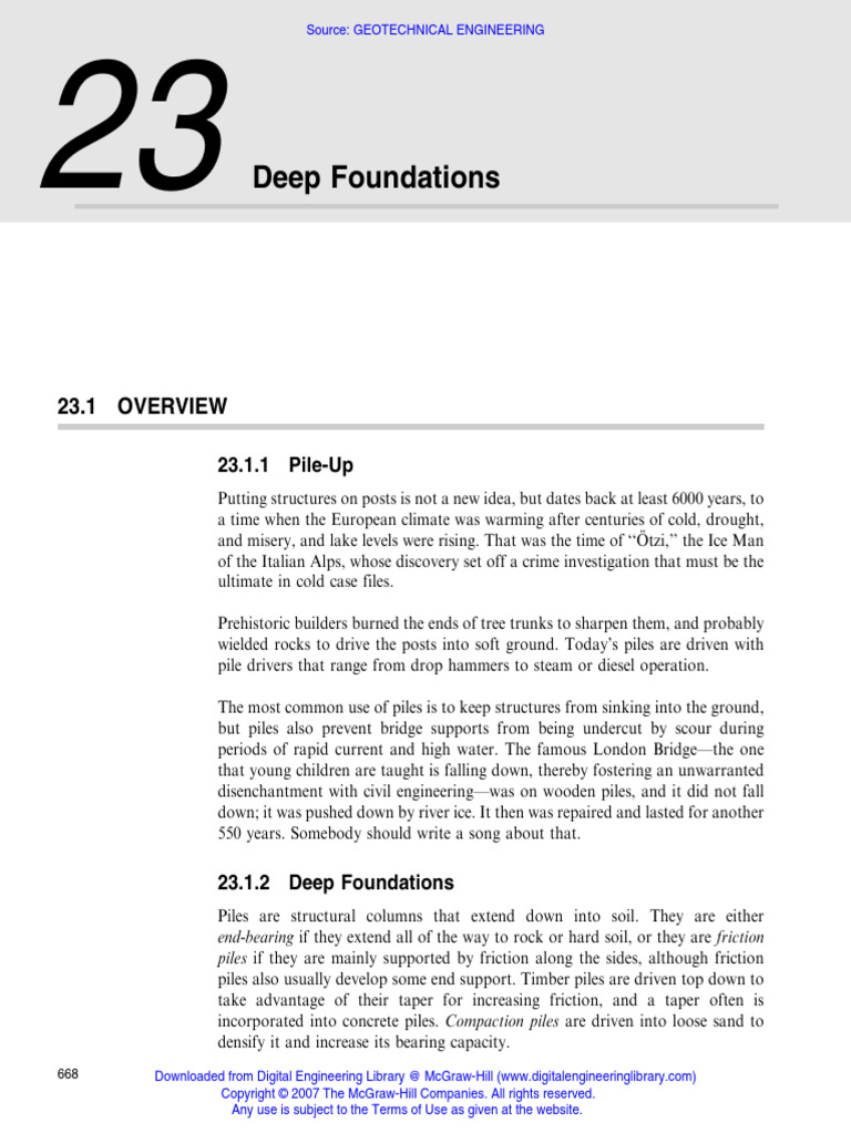 23 - Deep Foundations | PDF | Deep Foundation | Foundation (Engineering)