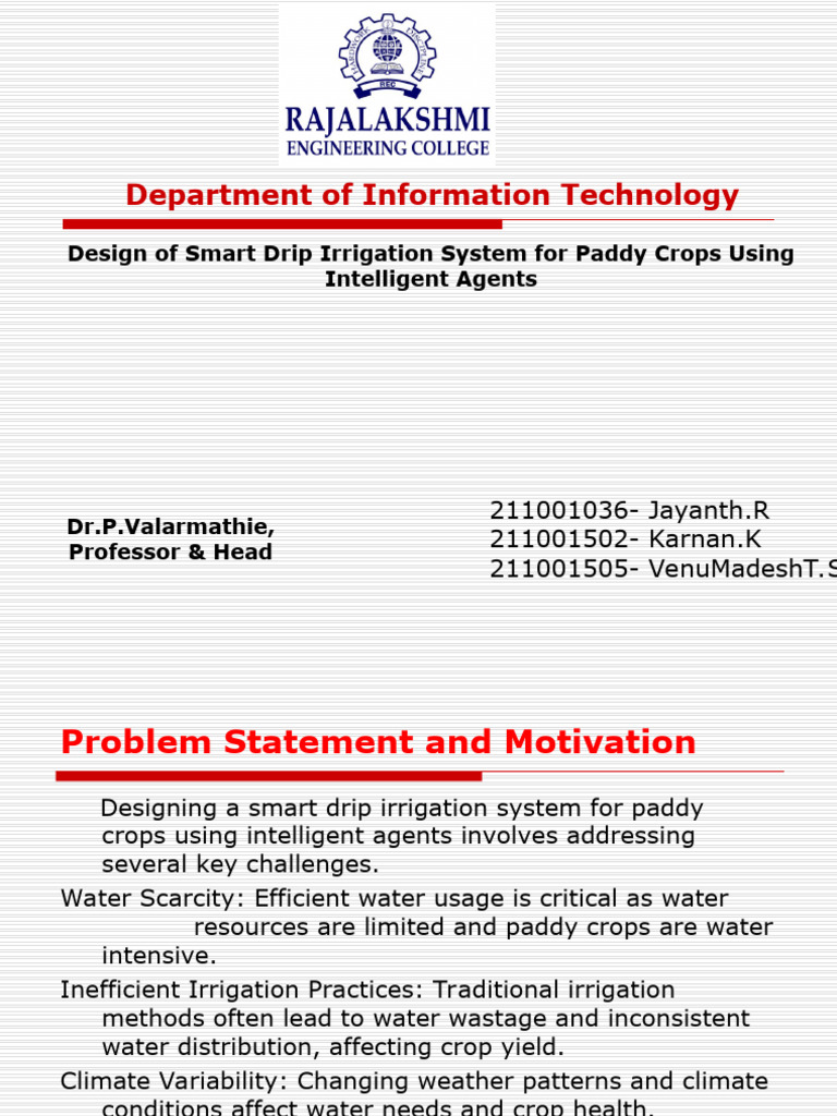 Zeroth Review PPT Template | PDF | Irrigation | Internet Of Things
