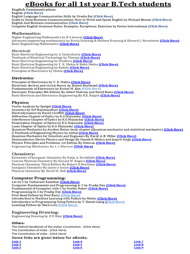 Ebooks For All 1st Year B.Tech | PDF | Optics | Electrical Engineering