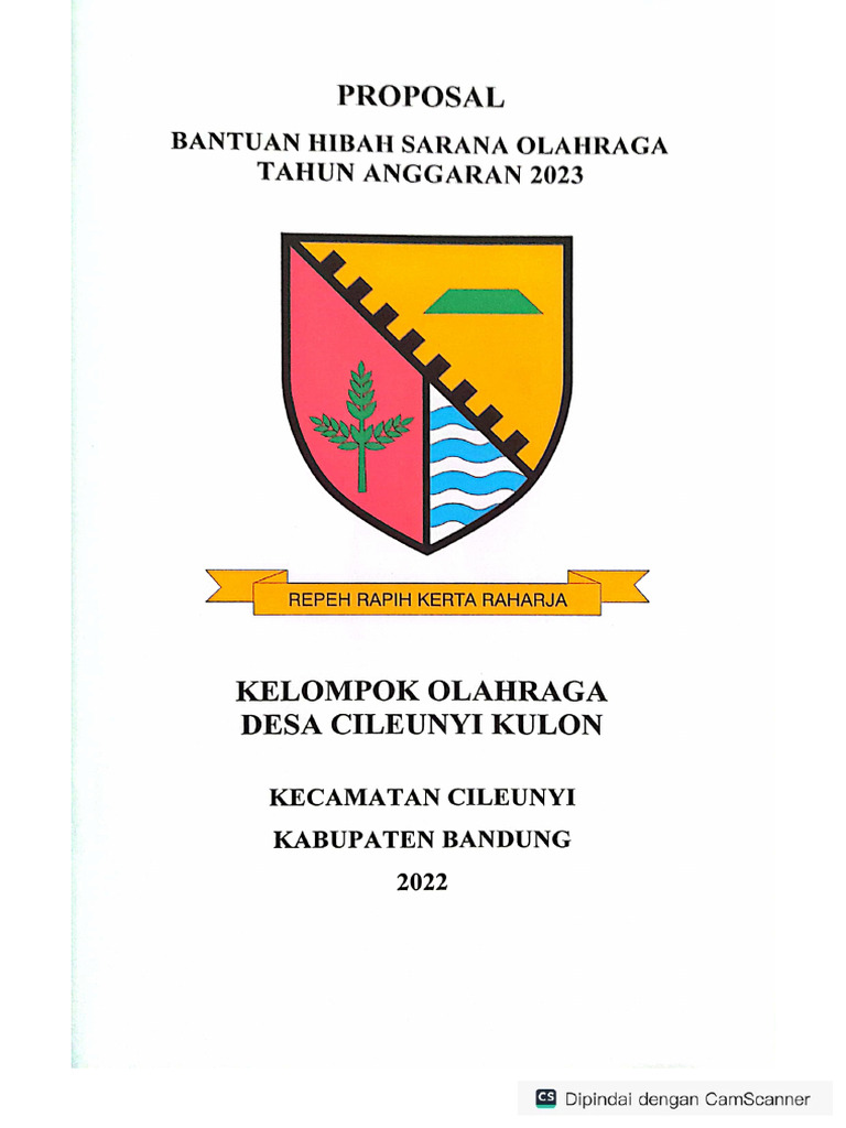 Contoh Proposal Bantuan Hibah Sarana Olahraga Musrenbang | PDF