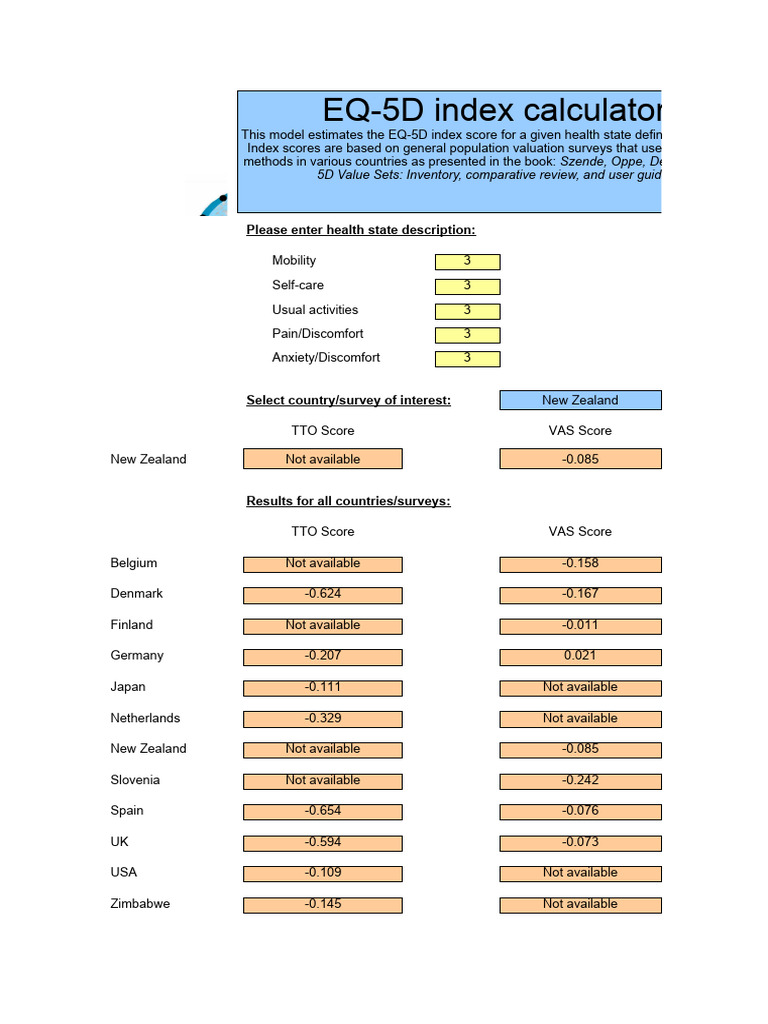 EQ - 5D - Index - Calculator v1 | PDF | Analysis | Social Programs