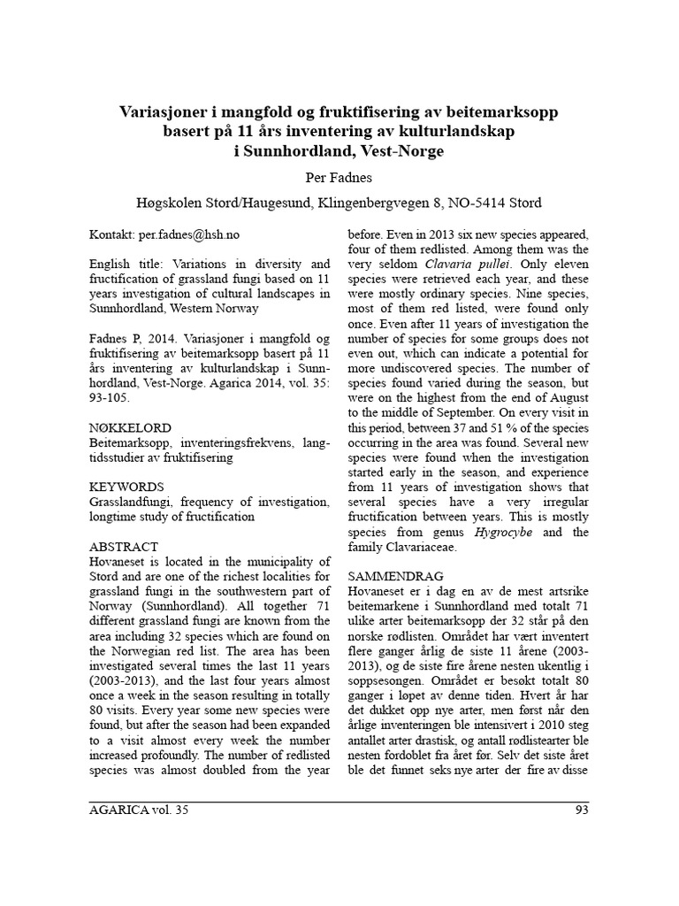 Variations in diversity and fructification of grassland fungi based on ...