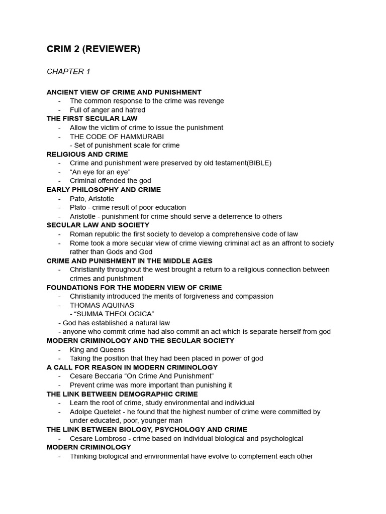 Crim 2 Reviewer | PDF | Crimes | Crime & Violence