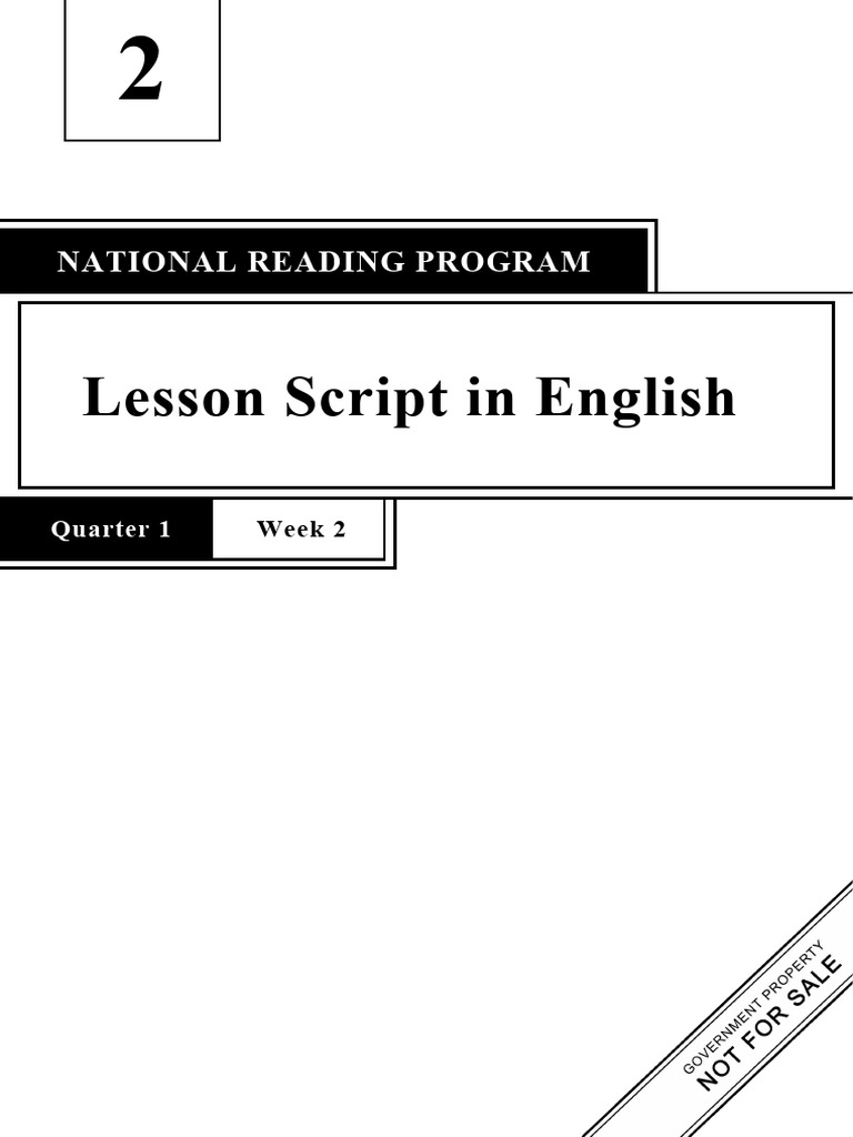 Lesson Script in English: National Reading Program | PDF | Noun | Human Communication